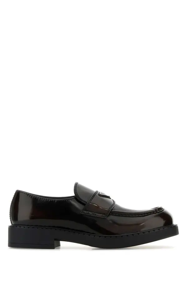 Prada Dark Leather Chocolate Loafers