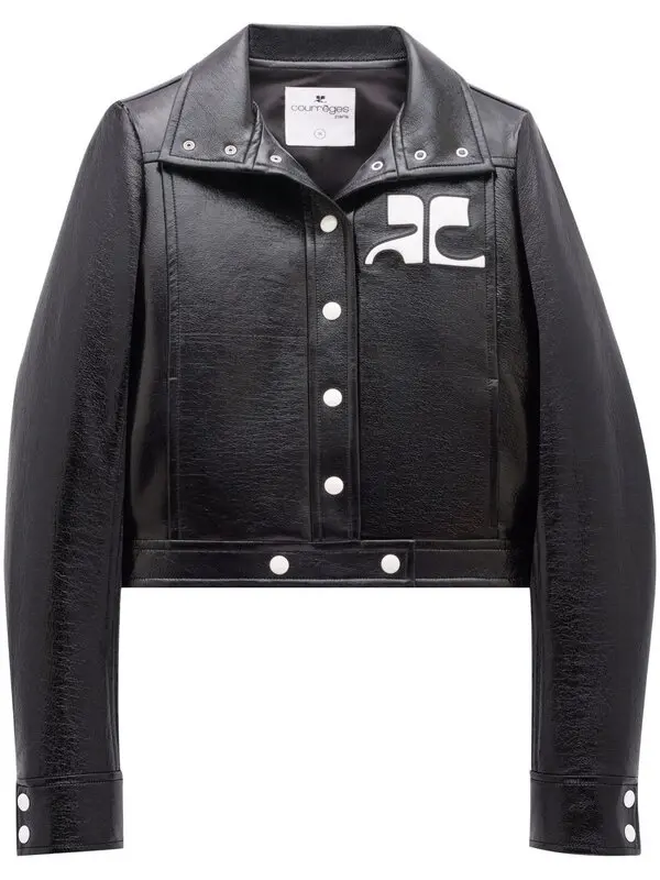 COURREGES Vinyl High Neck Jacket - Black
