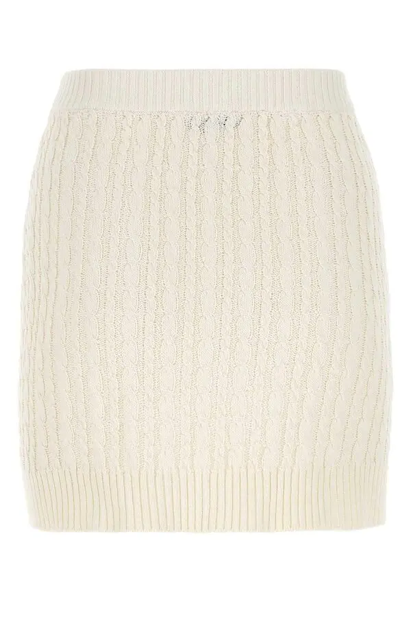 Prada Cotton Blend Mini Skirt - White