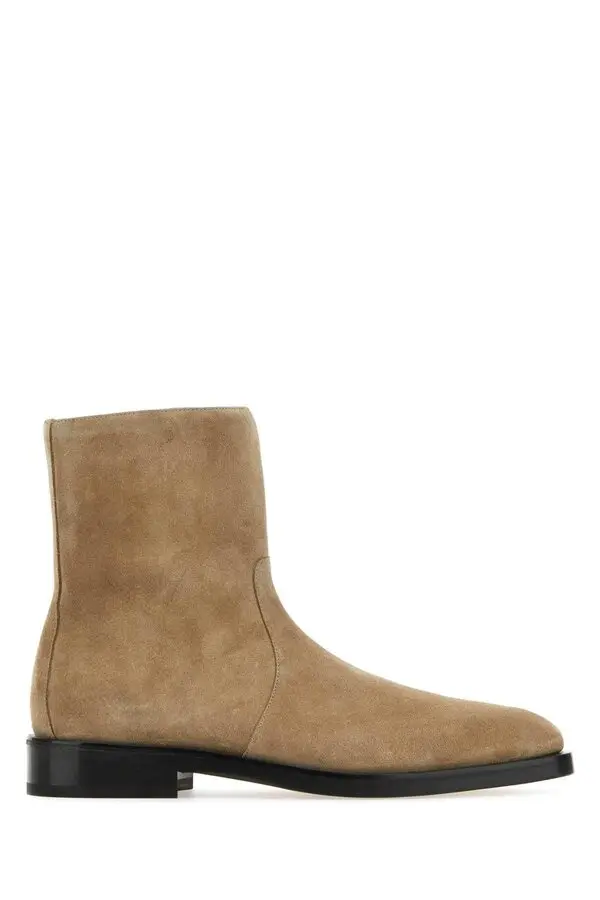FERRAGAMO Cappuccino Suede Gerald Ankle Boots
