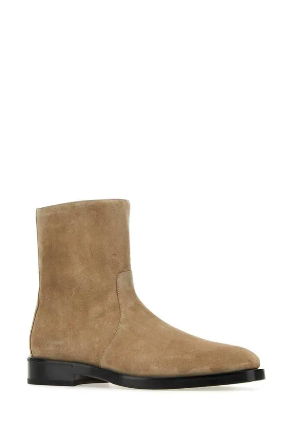 FERRAGAMO Cappuccino Suede Gerald Ankle Boots