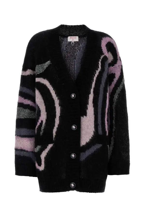 Emilio Pucci Emilio Embroidered Mohair Blend Oversize Cardigan - Multicolor