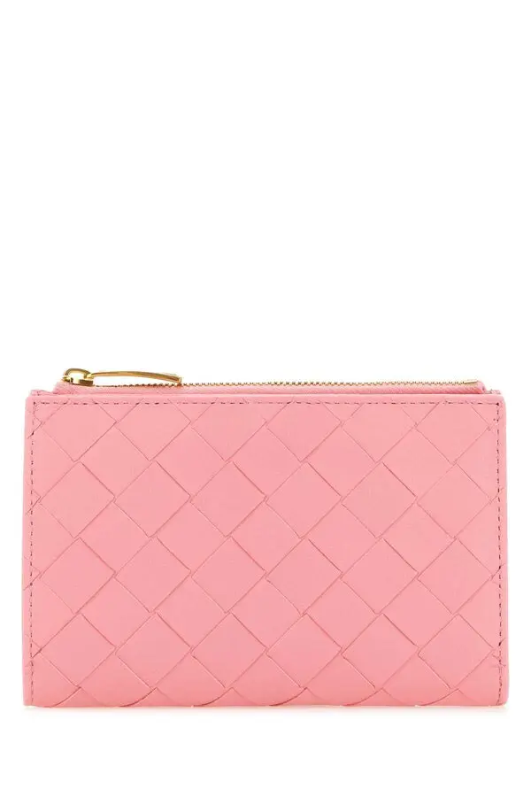 Bottega Veneta Nappa Leather Medium Intrecciato Wallet - Pink