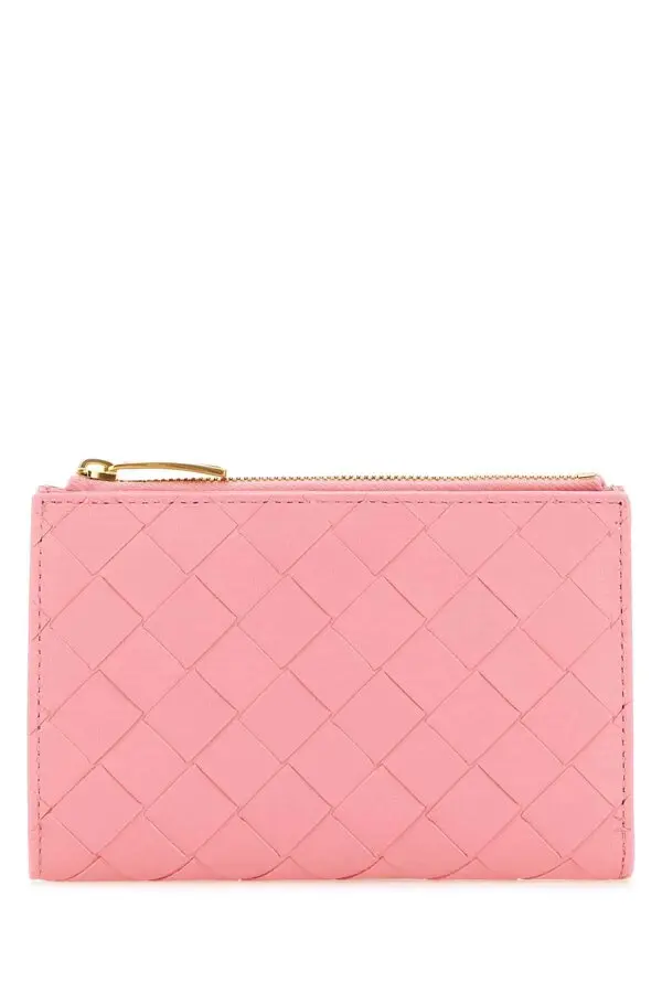 Bottega Veneta Nappa Leather Medium Intrecciato Wallet - Pink