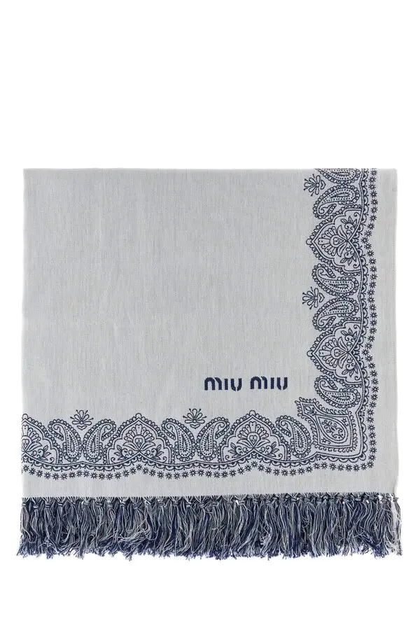 Miu Miu Cotton Beach Towel - White