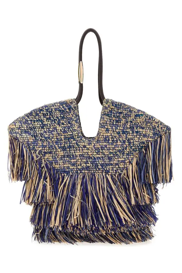 Zimmermann Raffia Goldentime Shopping Bag - Blue