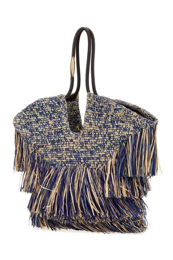 Zimmermann Raffia Shopping Bag - Blue