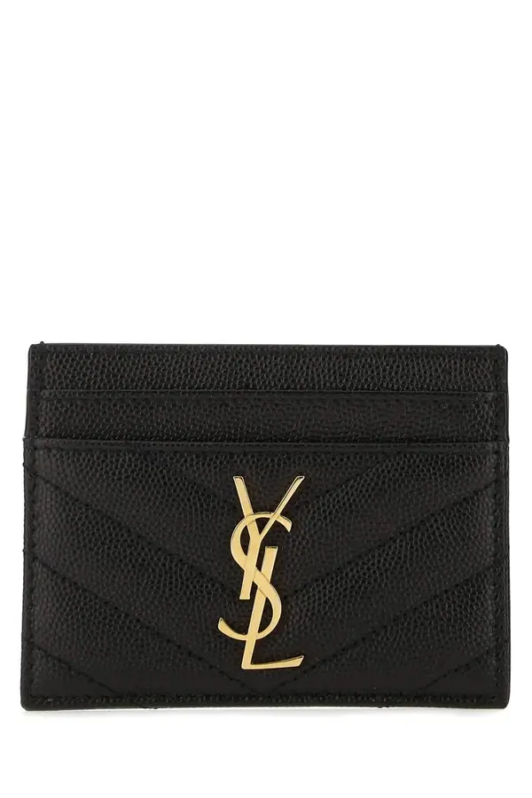 Saint Laurent Leather Card Holder - Black