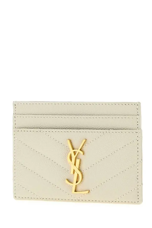 Saint Laurent Chalk Leather Card Holder