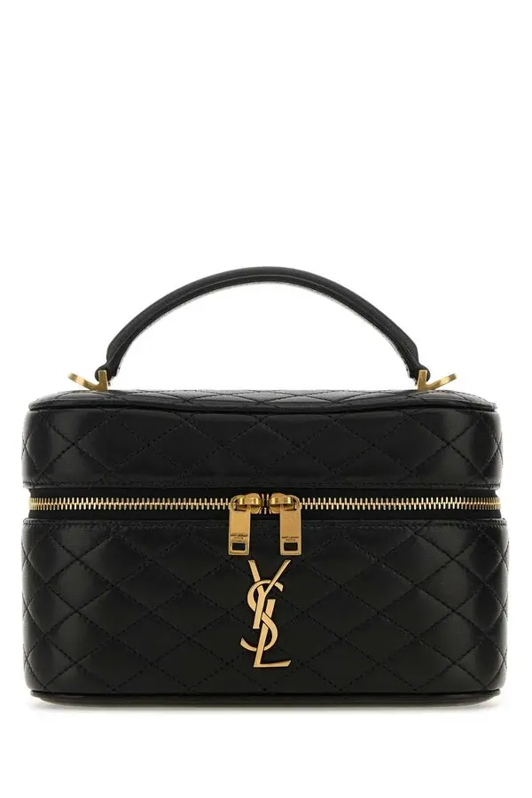 Saint Laurent Nappa Leather Gaby Vanity Handbag - Black