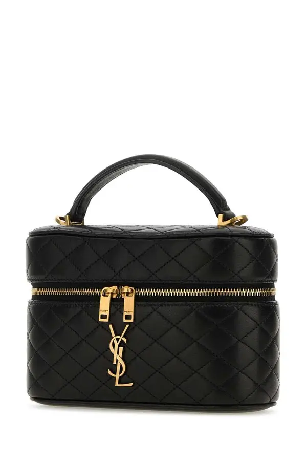 Saint Laurent Nappa Leather Gaby Vanity Handbag - Black