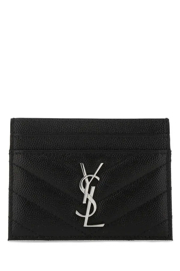 Saint Laurent Leather Card Holder - Black
