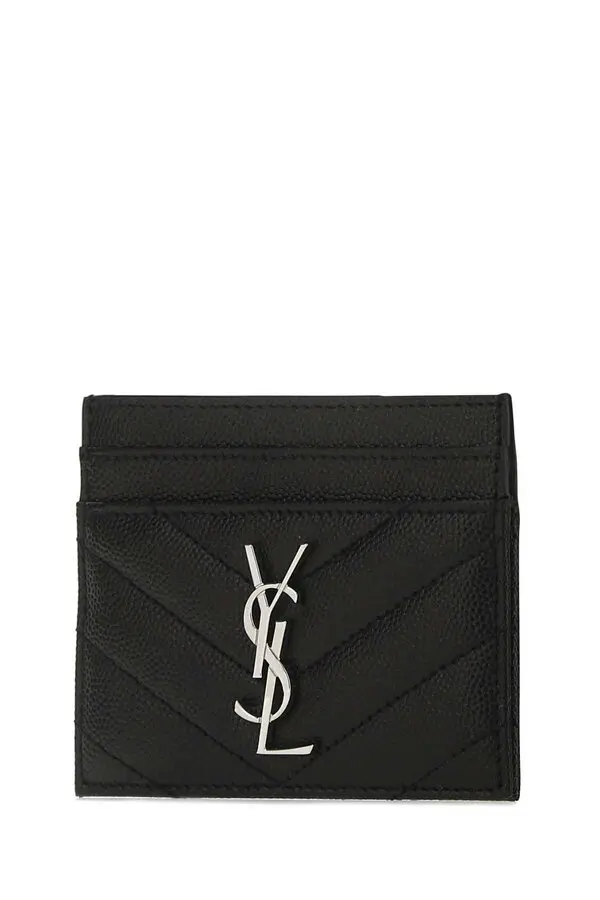 Saint Laurent Leather Card Holder - Black