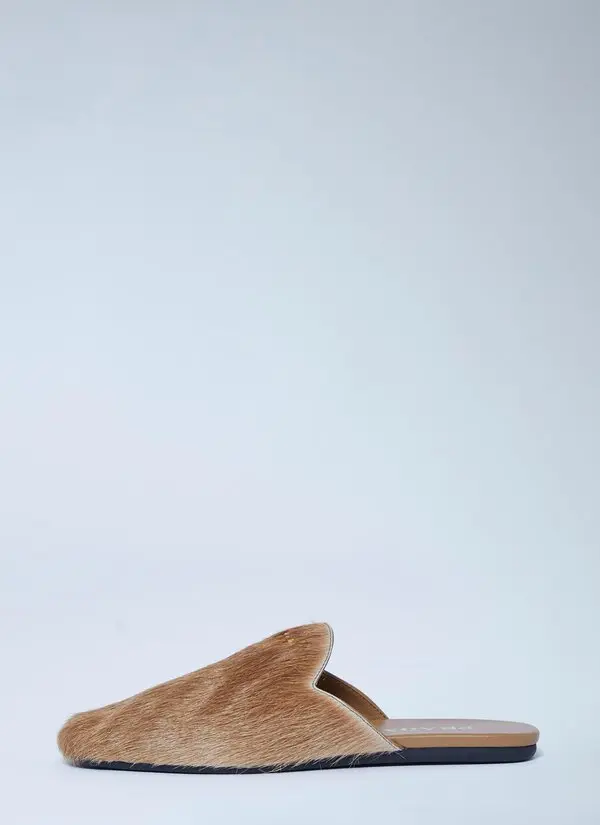 Prada Leather Pony-hair Mules
