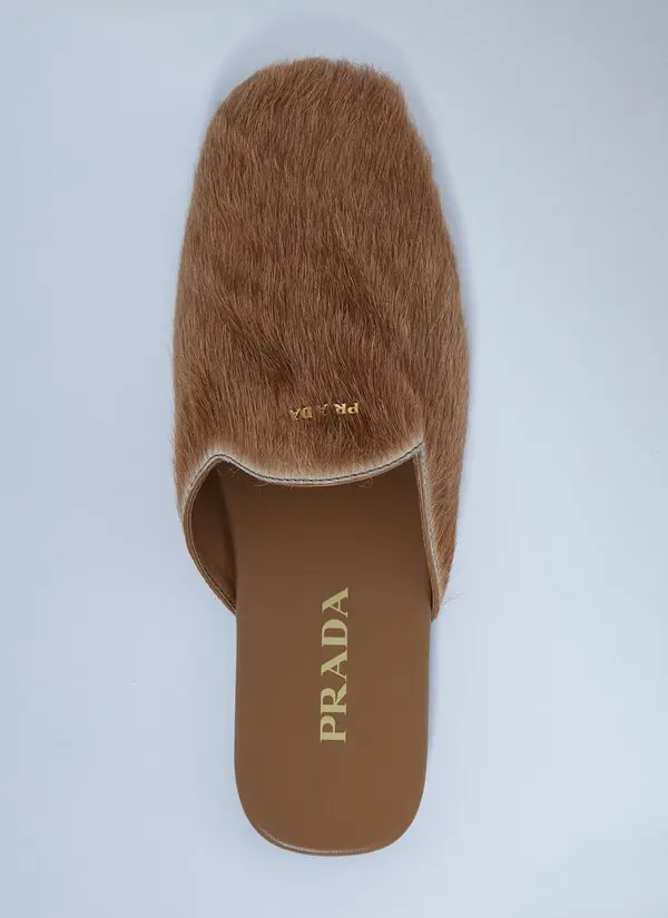 Prada Leather Pony-hair Mules