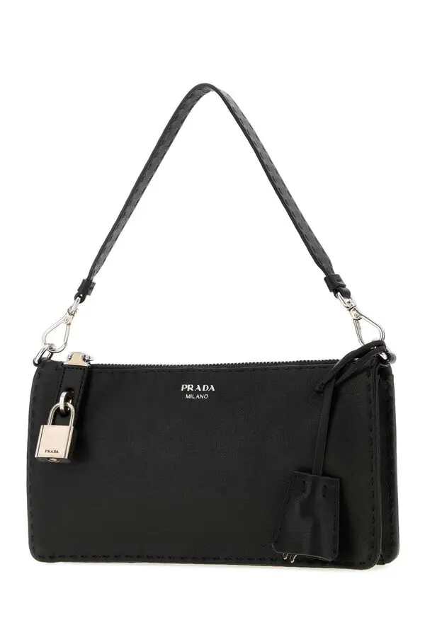 Prada Leather Card Holder - Black