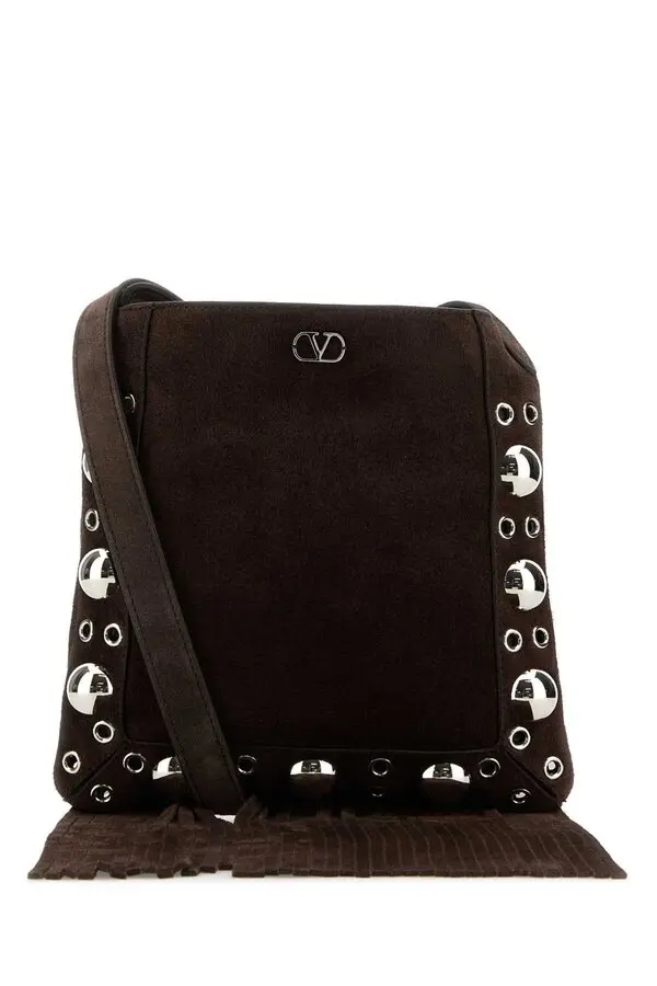 Valentino Garavani Suede Small Nellcã´te Crossbody Bag - Brown