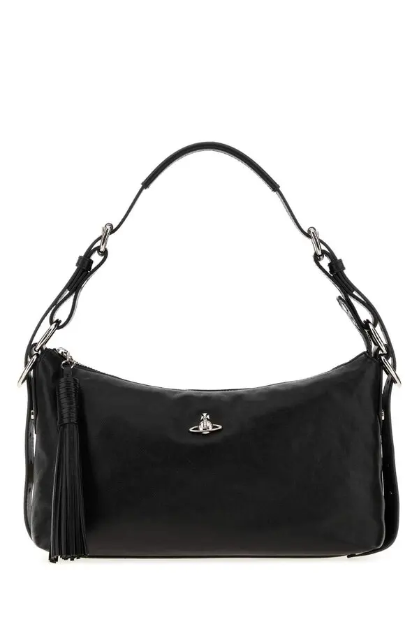 VIVIENNE WESTWOOD Leather Emma Shoulder Bag - Black
