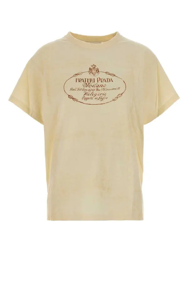 Prada Crema Cotton T-shirt