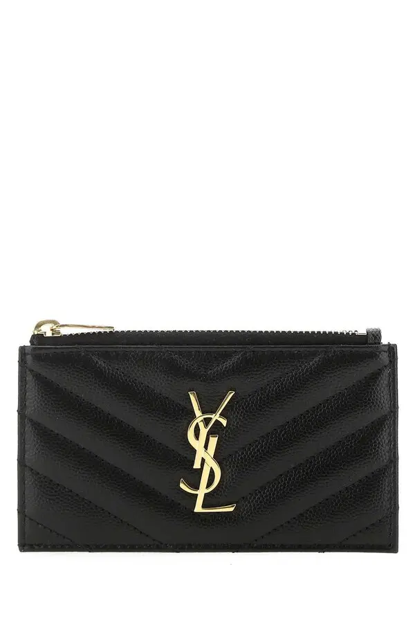 Saint Laurent Leather Card Holder - Black
