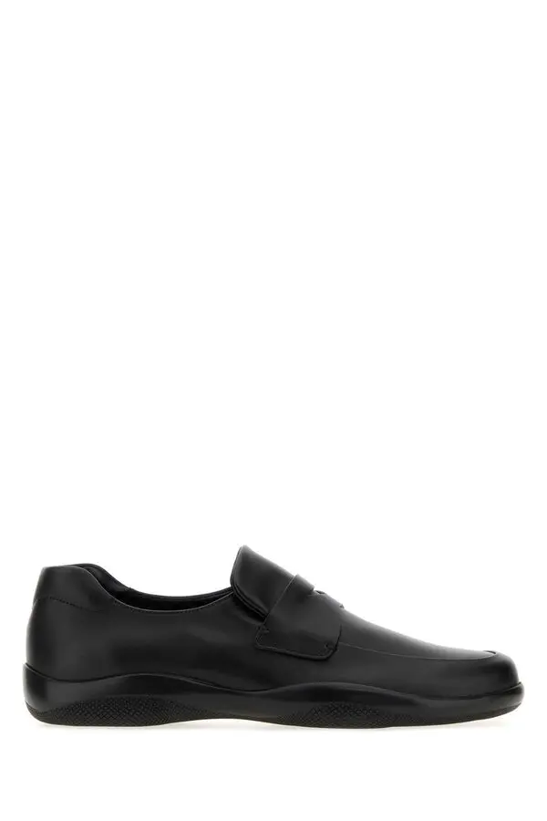Prada Leather Toblach Loafers - Black