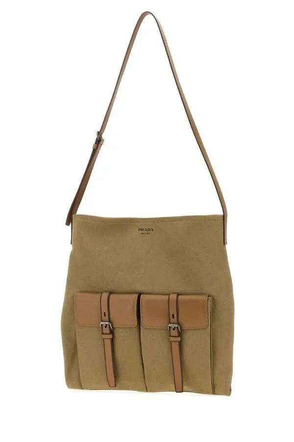 Prada Khaki Canvas Route Shopping Bag