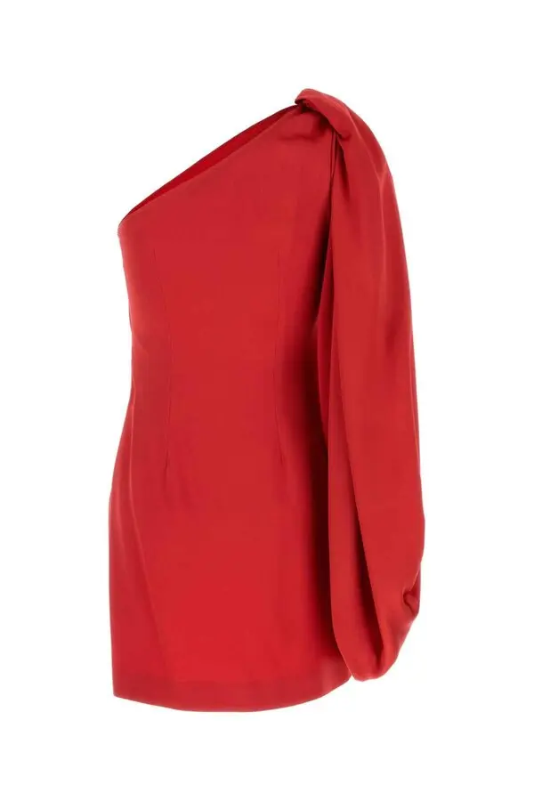 Stella McCartney Satin One-shoulder Mini Dress - Red