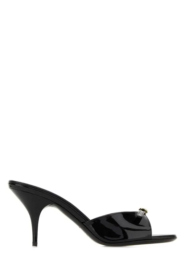 Miu Miu Leather Mules - Black