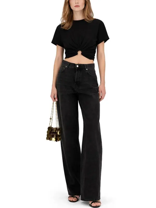 Rabanne Cropped T-shirt - Black