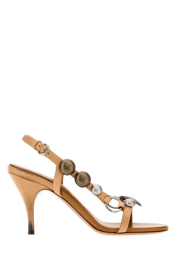 Miu Miu Leather Sandals - Brown
