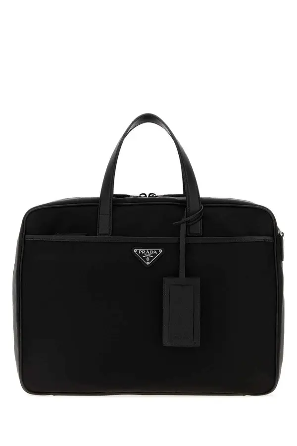 Prada Canvas Briefcase - Black