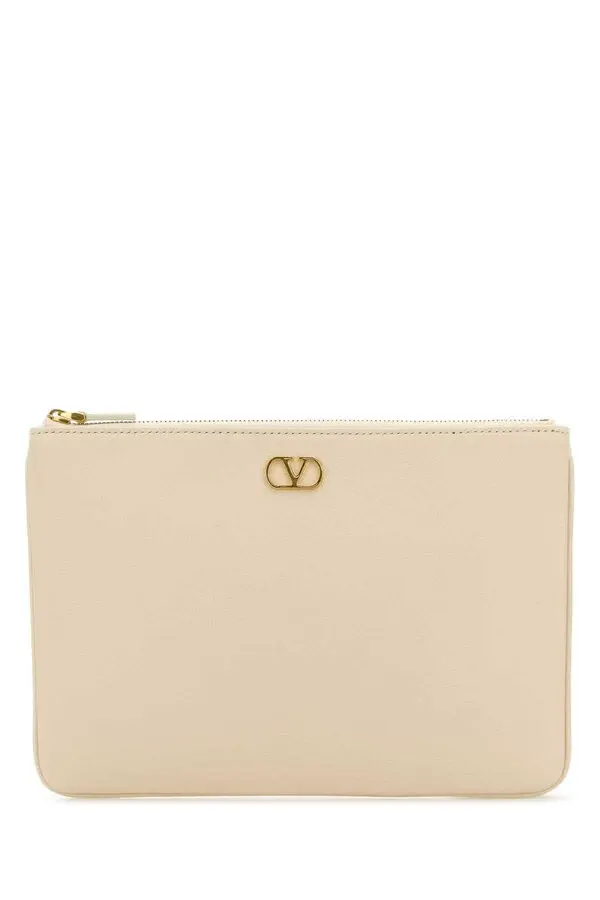 Valentino Garavani Ivory Leather Pouch - White