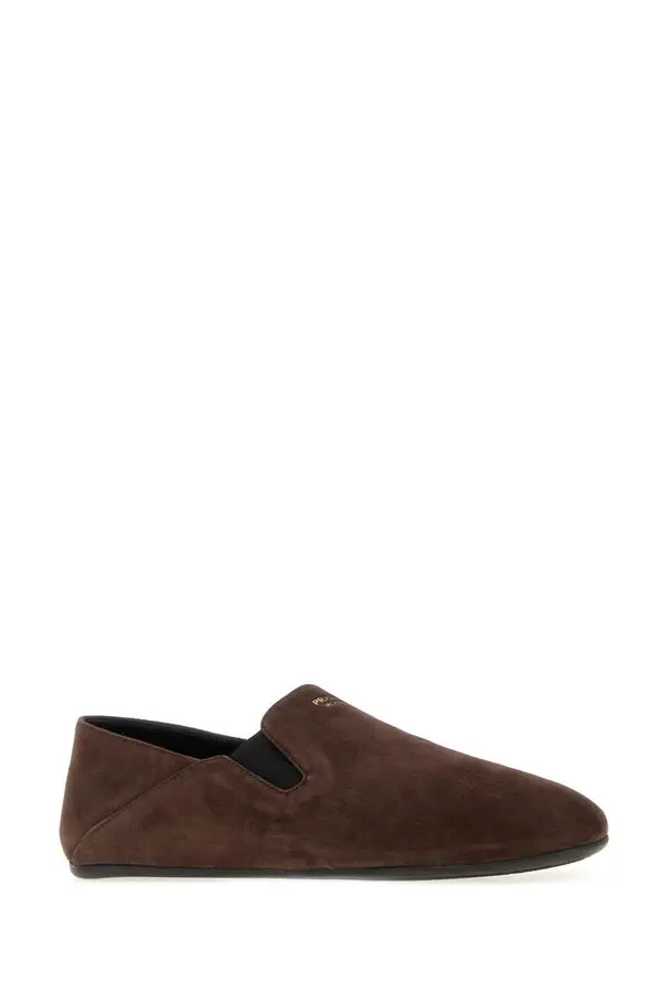 Prada Chocolate Suede Loafers