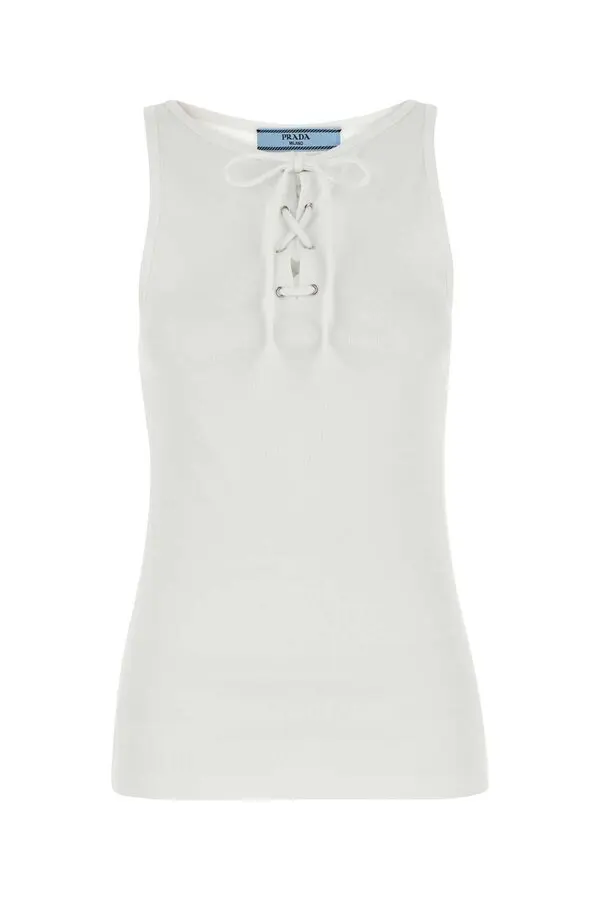 Prada Cotton Tank Top - White