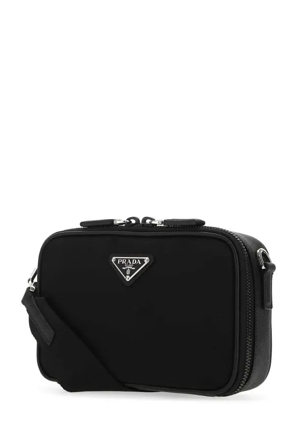 Prada Leather And Nylon Crossbody Bag