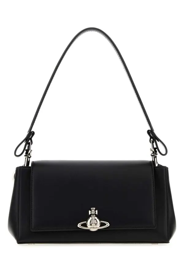 VIVIENNE WESTWOOD Synthetic Leather Medium Hazel Shoulder Bag - Black