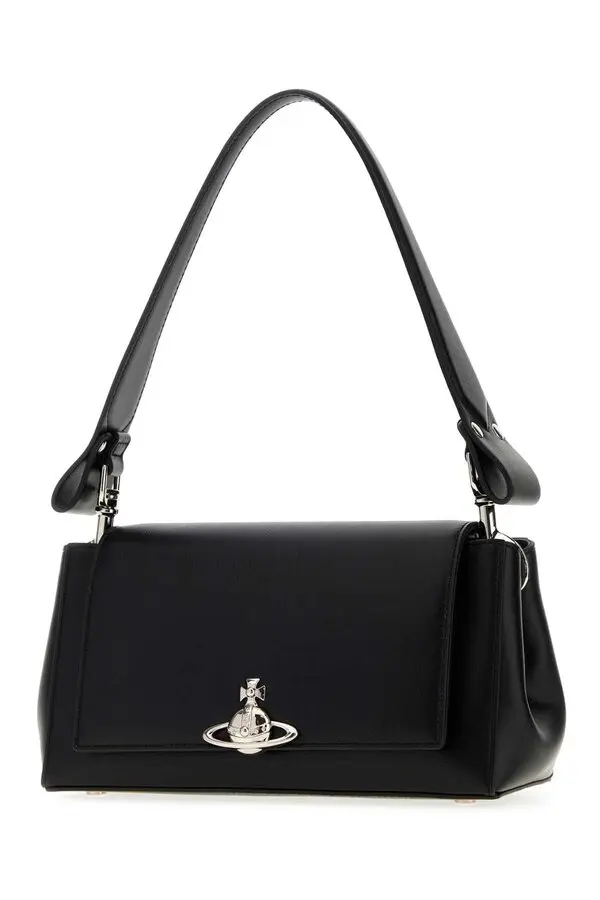VIVIENNE WESTWOOD Synthetic Leather Medium Hazel Shoulder Bag - Black