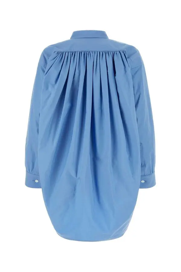 Bottega Veneta Light Cotton Blend Oversize Shirt - Blue