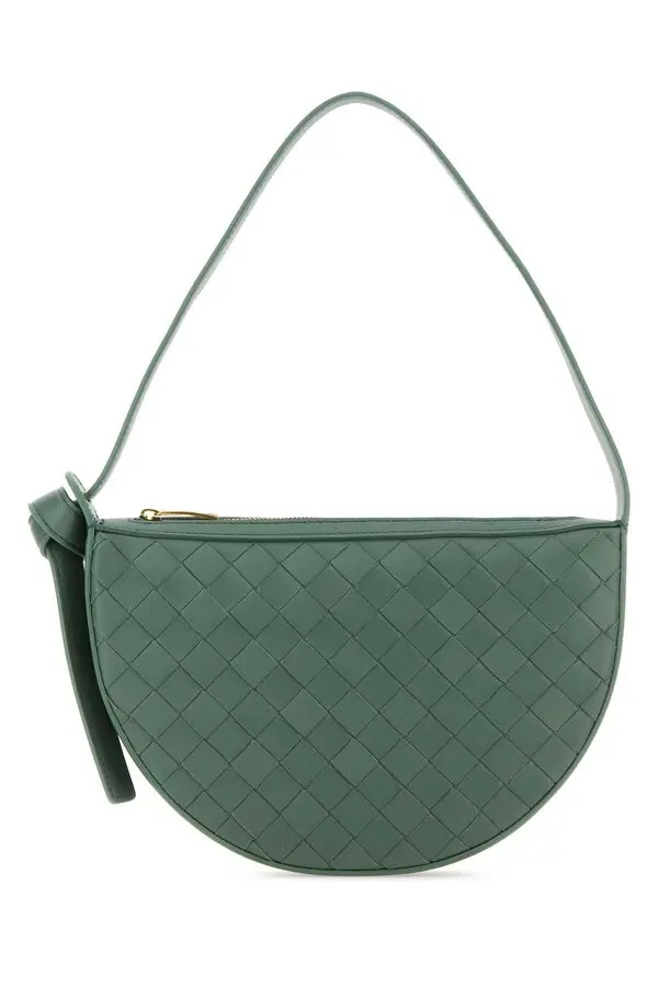 Bottega Veneta Sage Leather Mini Sunrise Shoulder Bag - Green