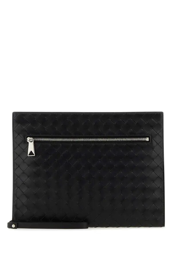 Bottega Veneta Leather Document Case - Black