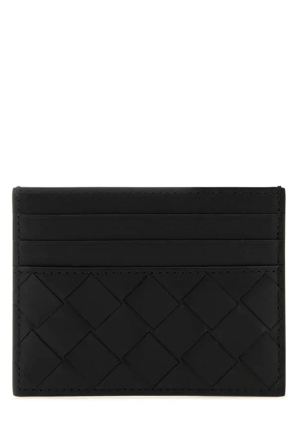 Bottega Veneta Leather Card Holder - Black