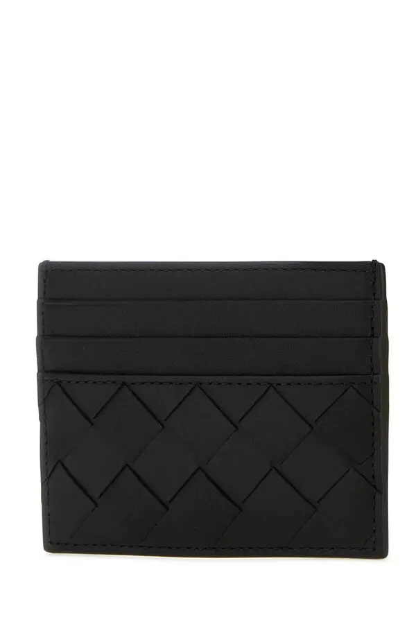 Bottega Veneta Leather Card Holder - Black