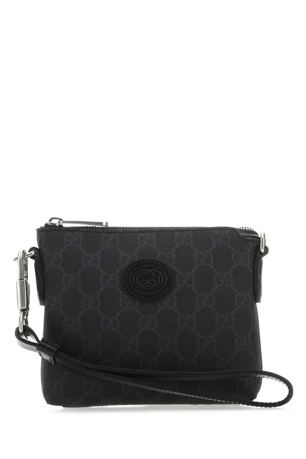 Gucci Gg Supreme Fabric Clutch - Black