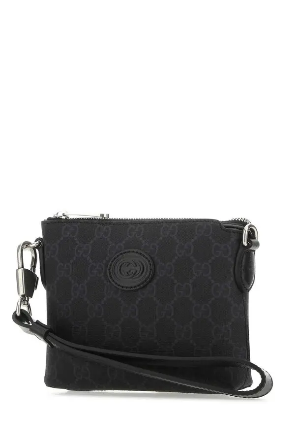 Gucci Gg Supreme Fabric Clutch - Black