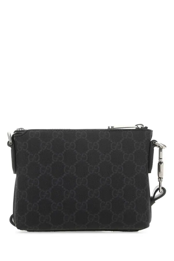 Gucci Gg Supreme Fabric Clutch - Black