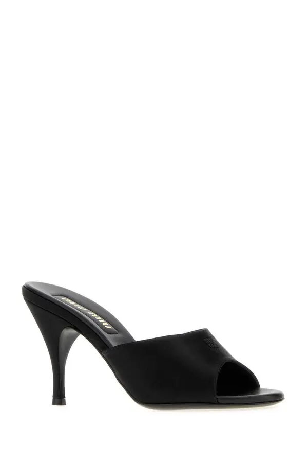 Miu Miu Satin Mules - Black