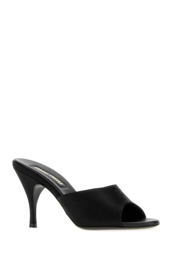 Miu Miu Satin Mules - Black