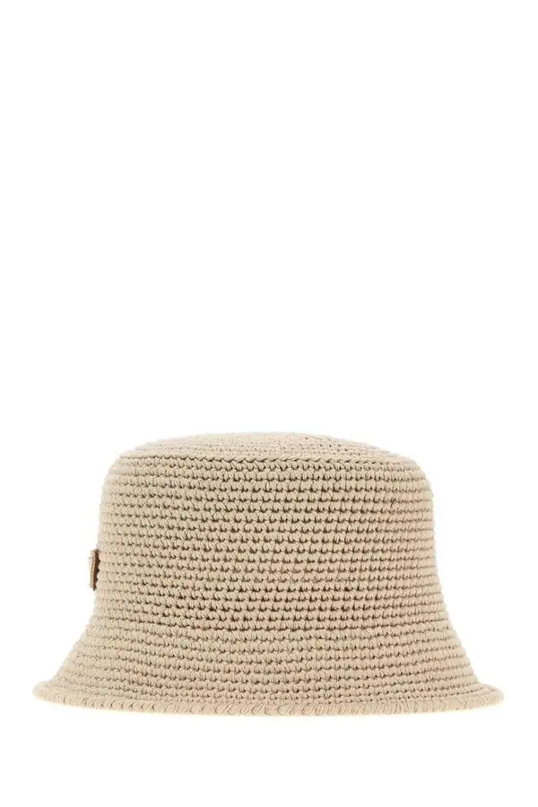 Prada Crocheted Bucket Hat - Brown