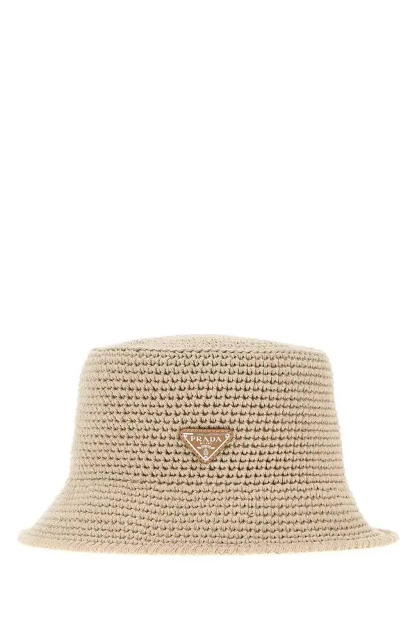 Prada Crocheted Bucket Hat - Brown