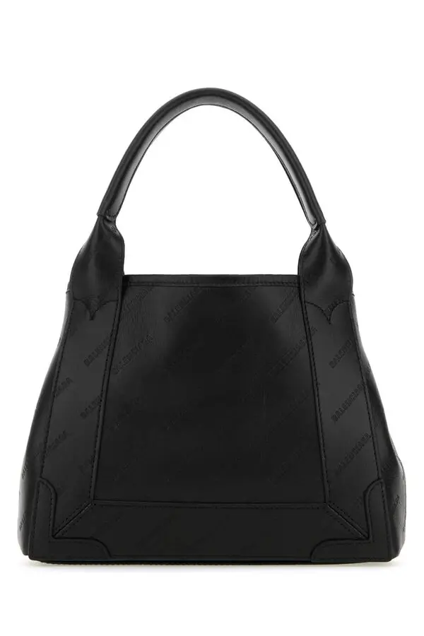 Balenciaga Leather Cabas Navy Xs Handbag - Black